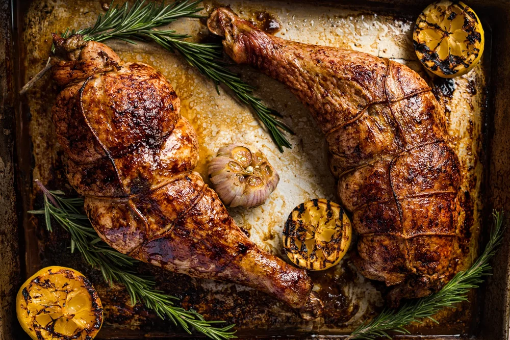 Mushroom Stuffed Turkey Legs — Mushrooms & Thyme