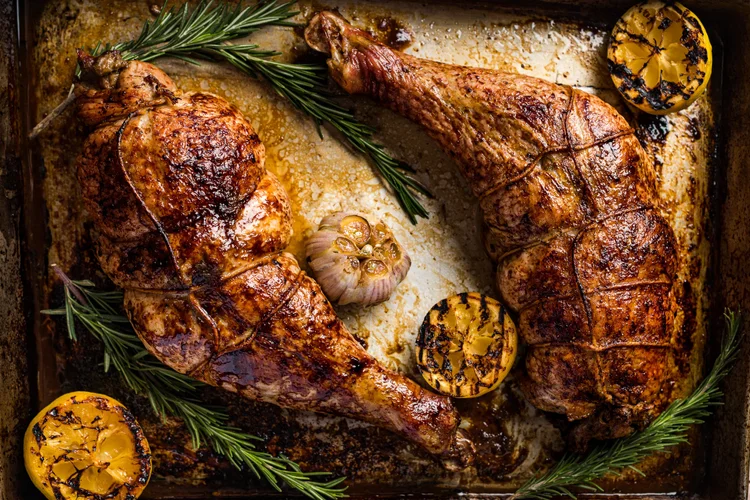 Mushroom Stuffed Turkey Legs — Mushrooms & Thyme