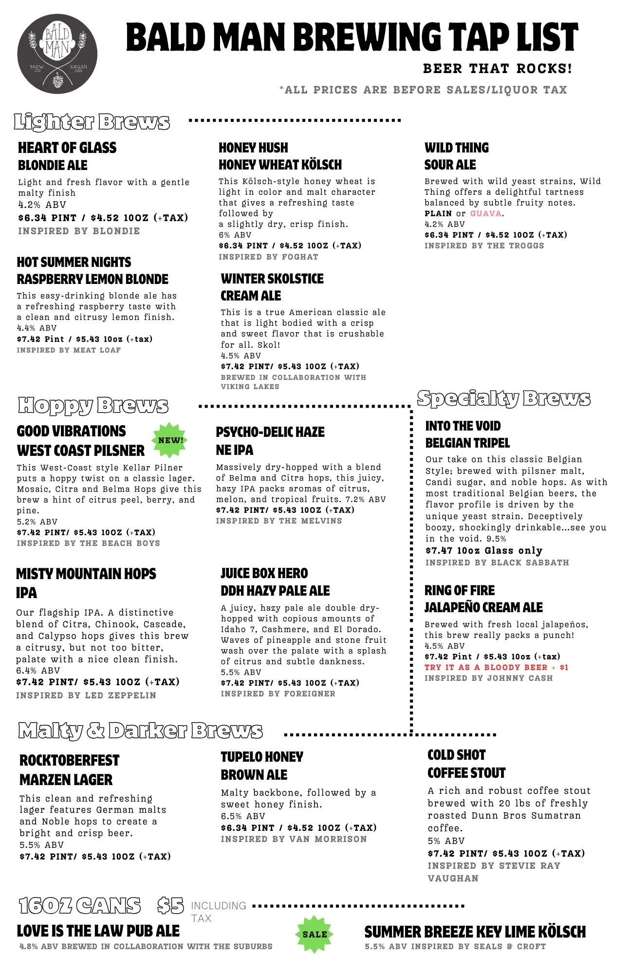 +Tap List — Bald Man Brewing: BEER THAT ROCKS!