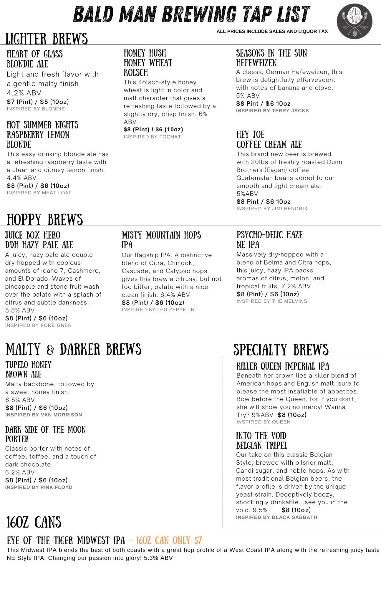+Tap List — Bald Man Brewing: BEER THAT ROCKS!