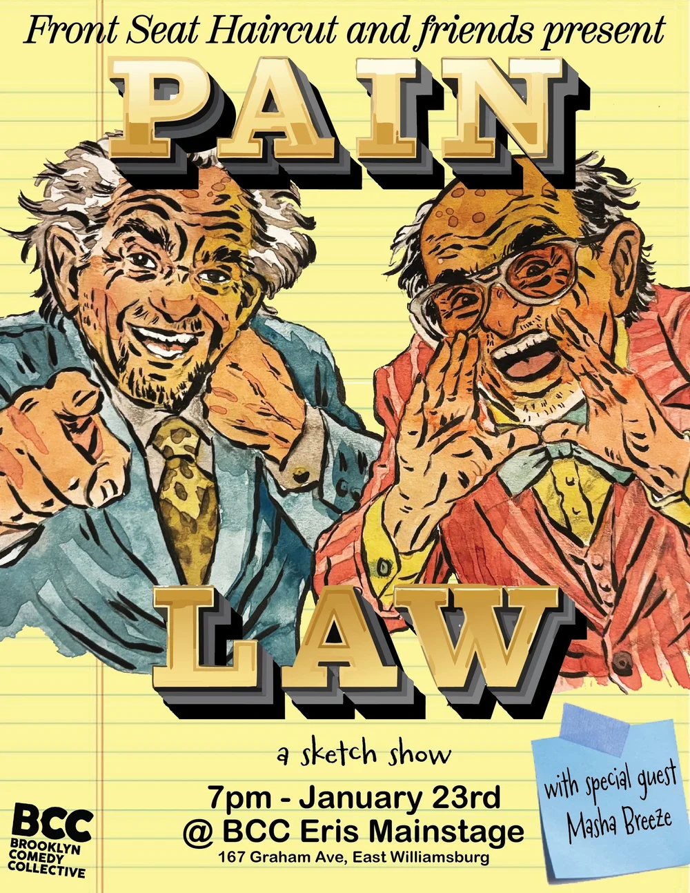 Front Seat Haircut and friends present: PAIN LAW — Brooklyn Comedy ...