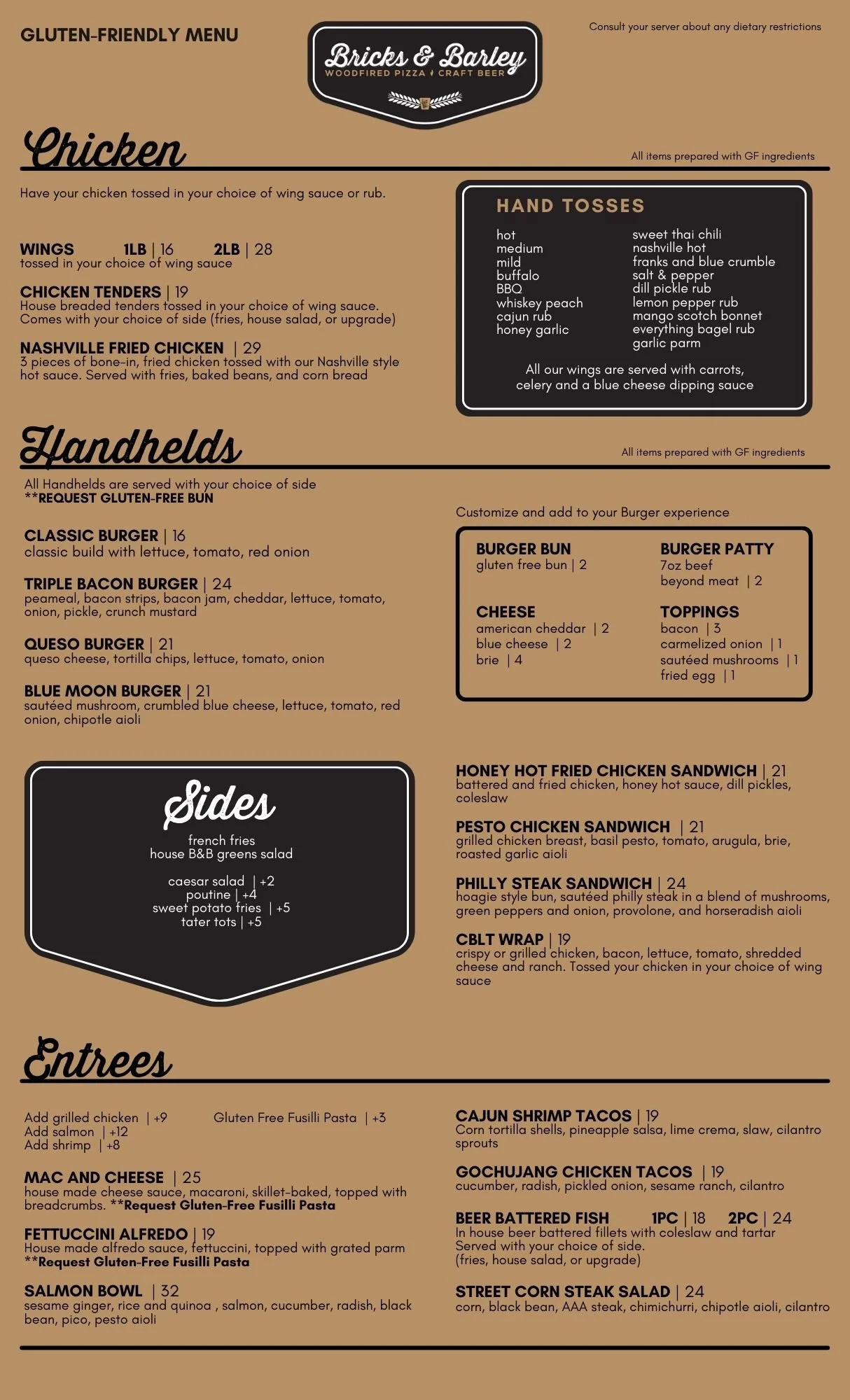 Menus — Bricks & Barley