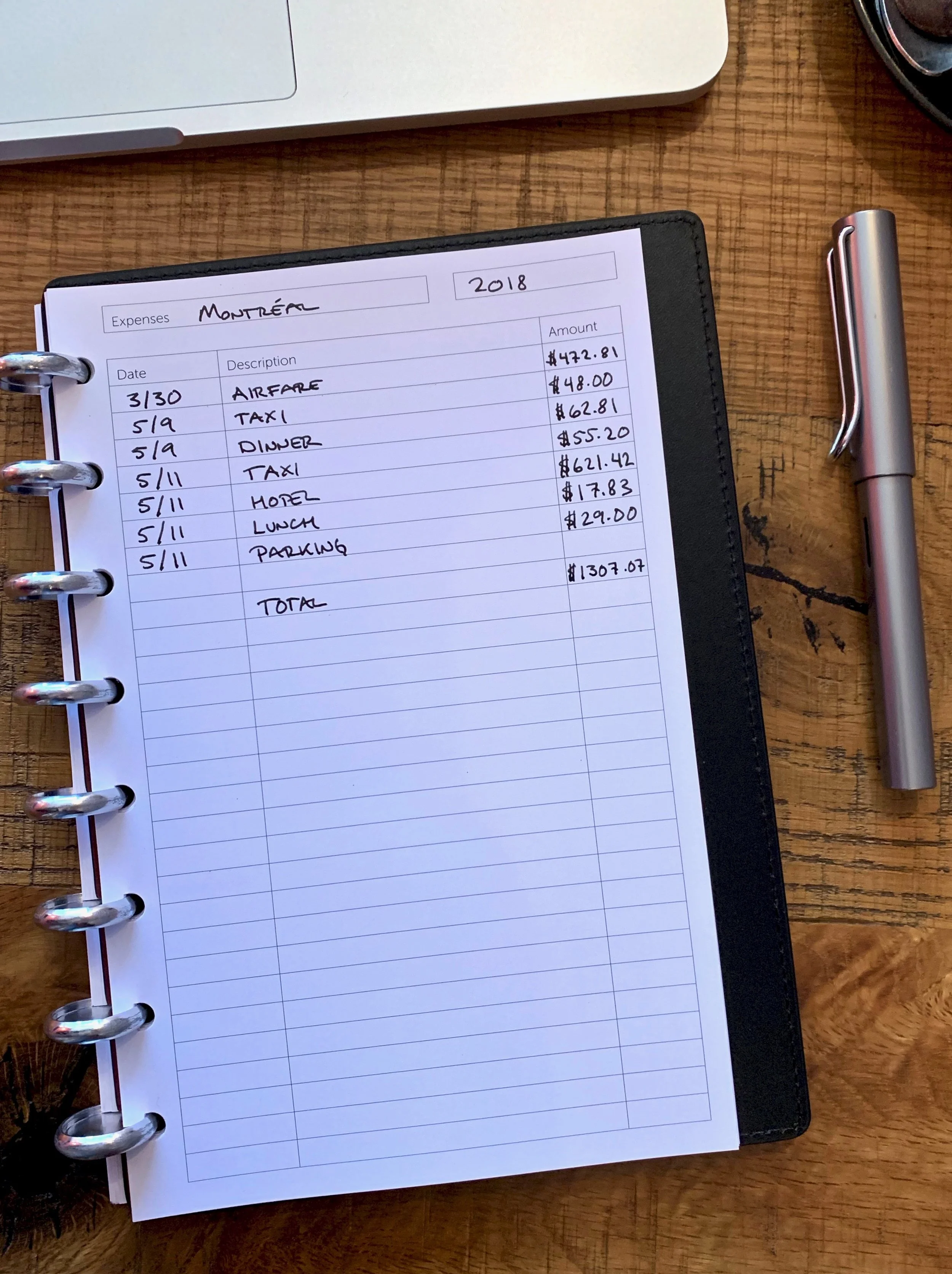 Junior Expense Log Sheets — Eleven Discs