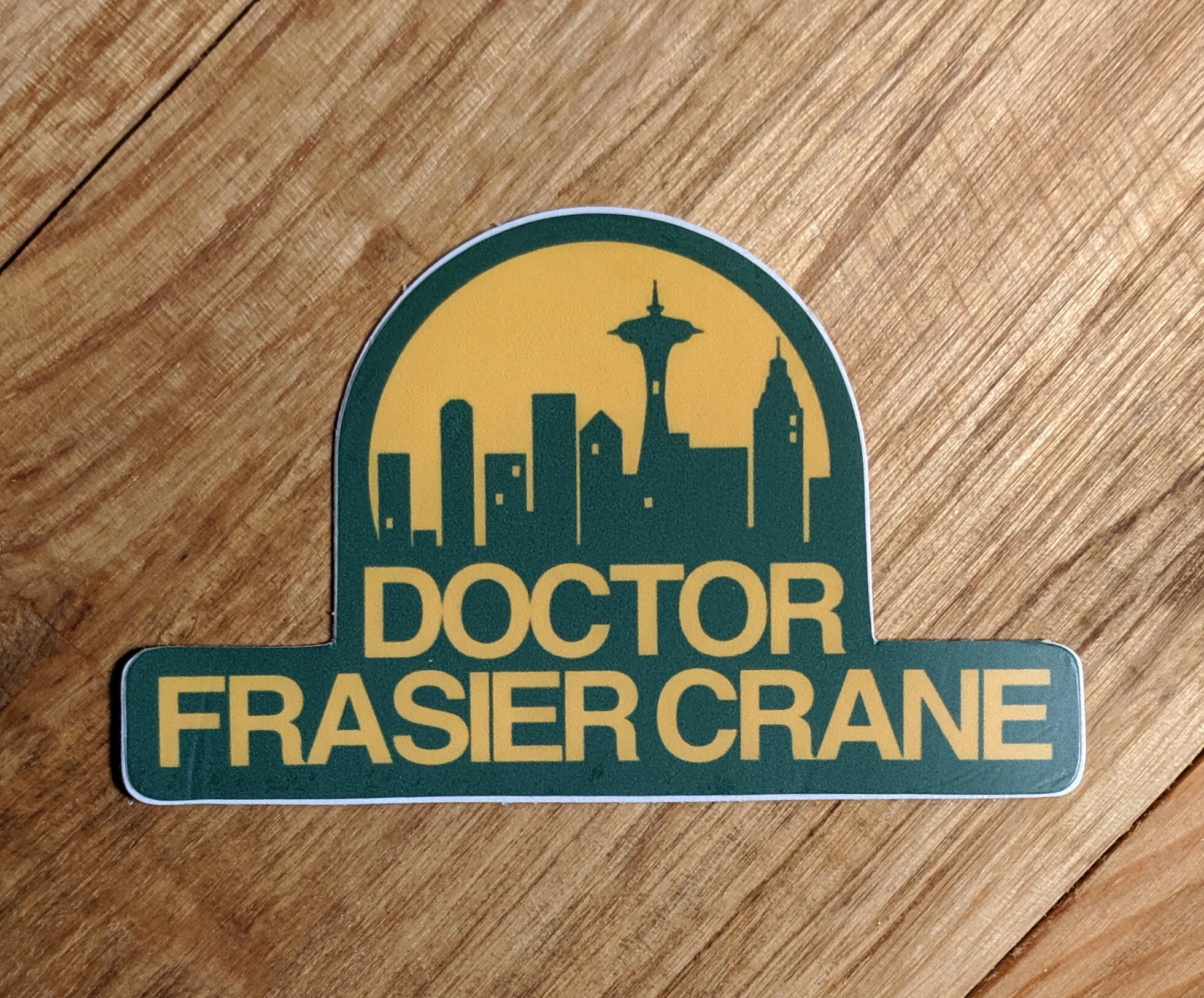 Doctor Frasier Crane skyline vinyl sticker — Artness! by Justin Brown