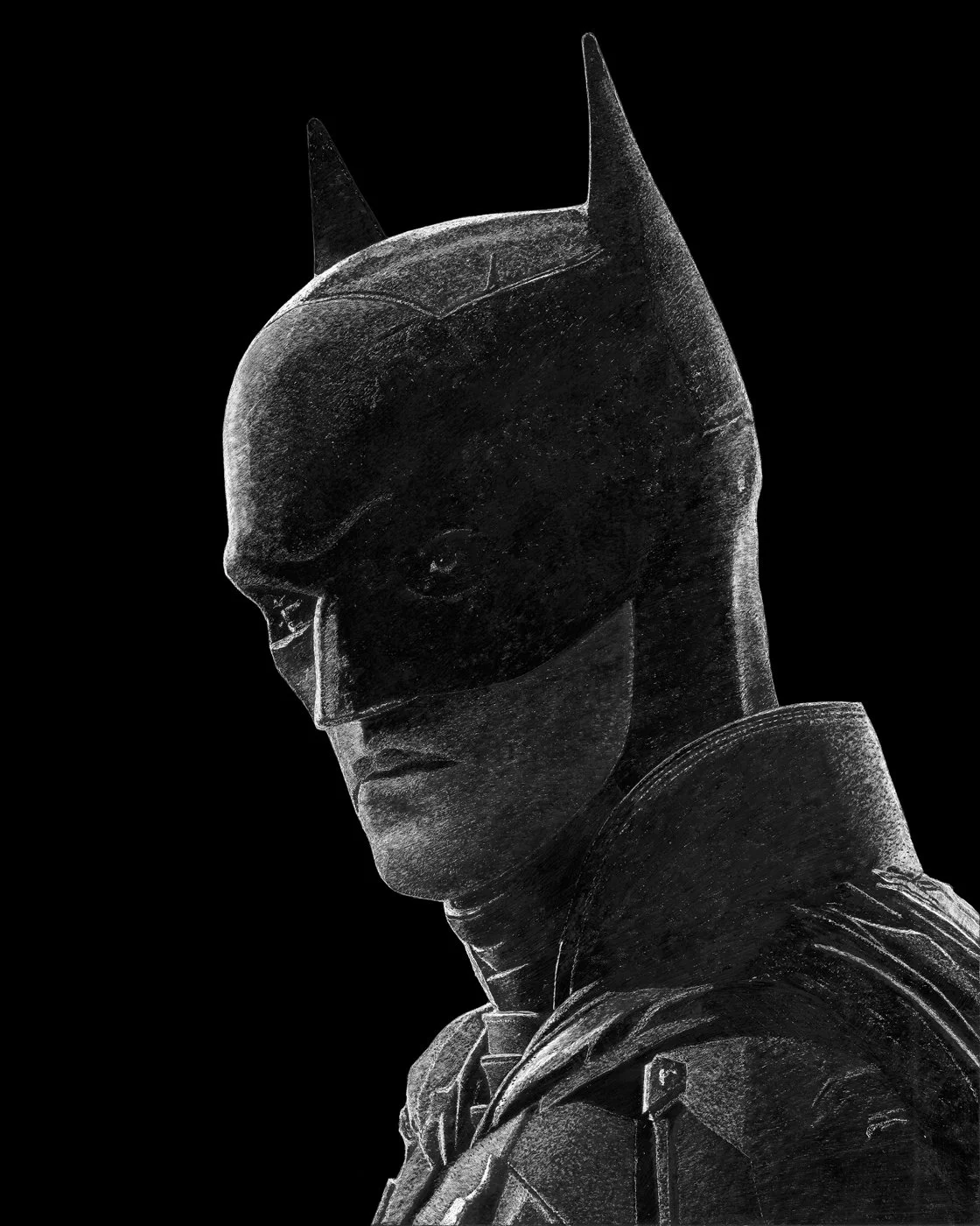 The Batman (original scratchboard) — Artness! by Justin Brown