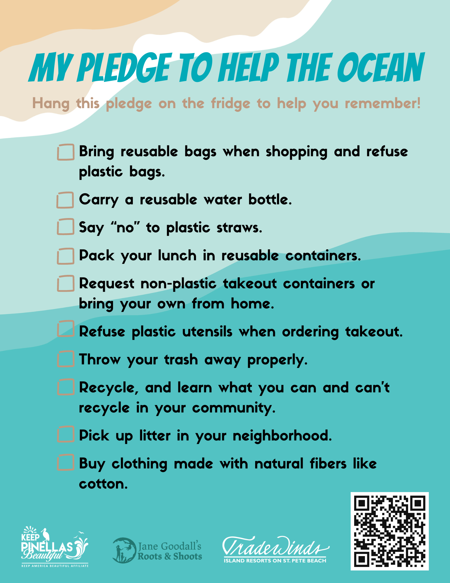 Plastic-Free Pledge — Keep Pinellas Beautiful