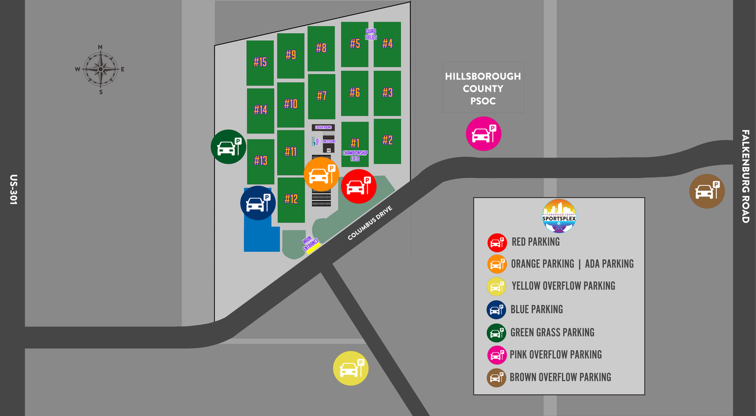 Parking Information — Tournament SportsPlex of Tampa Bay