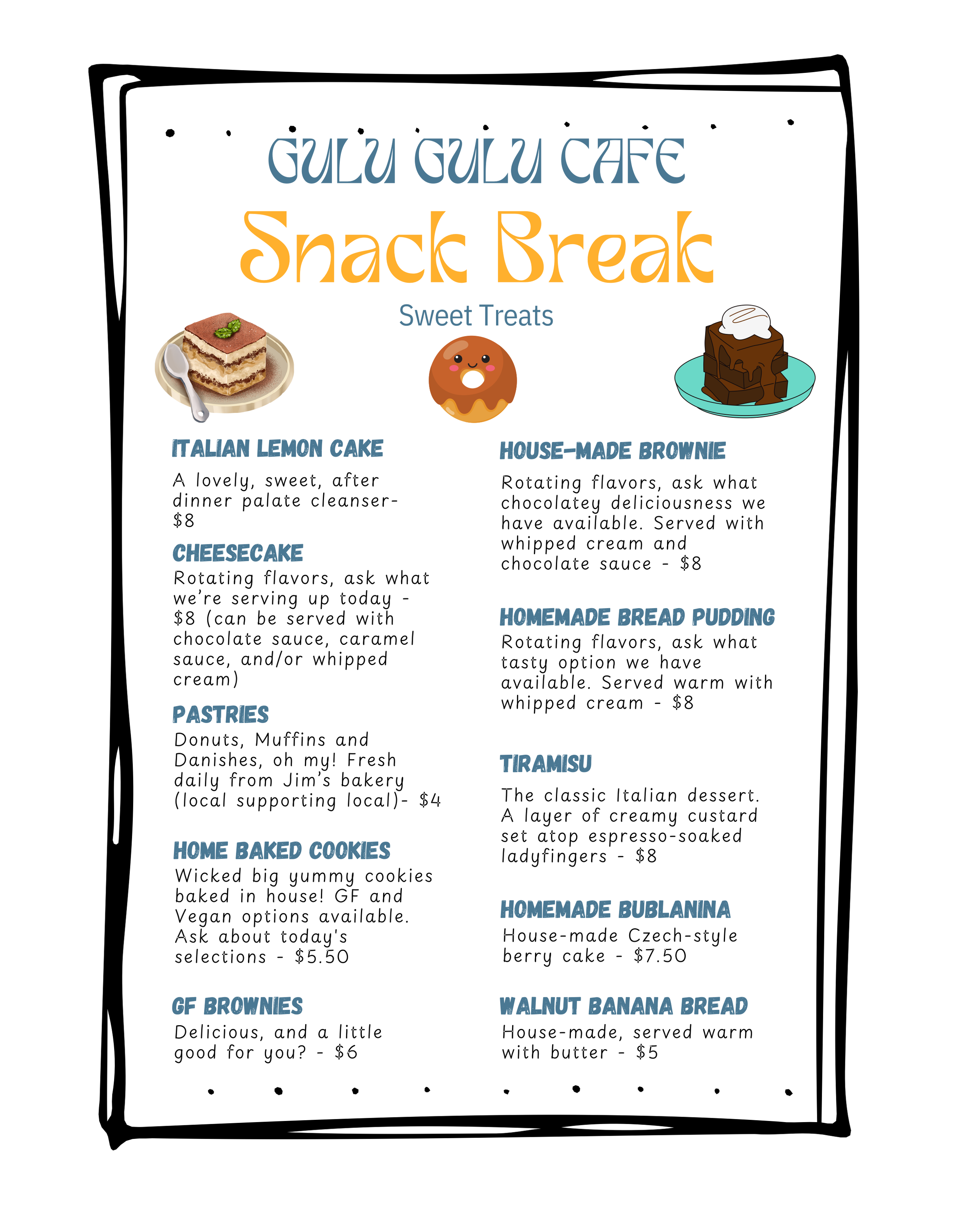 Food Menu — Gulu-Gulu Cafe