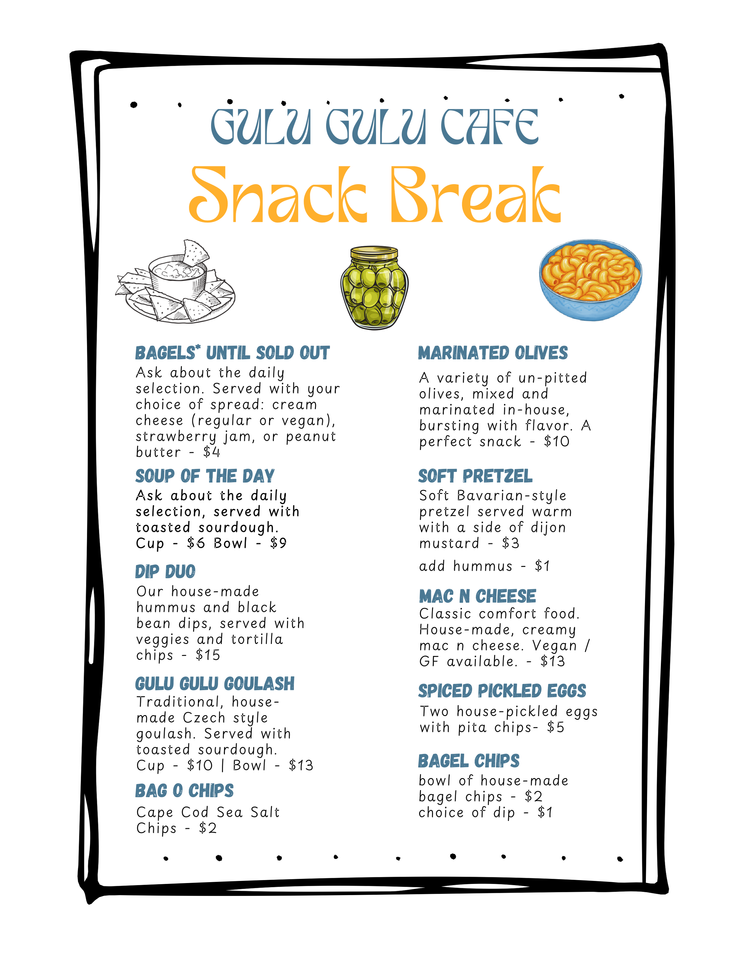 Food Menu — Gulu-Gulu Cafe