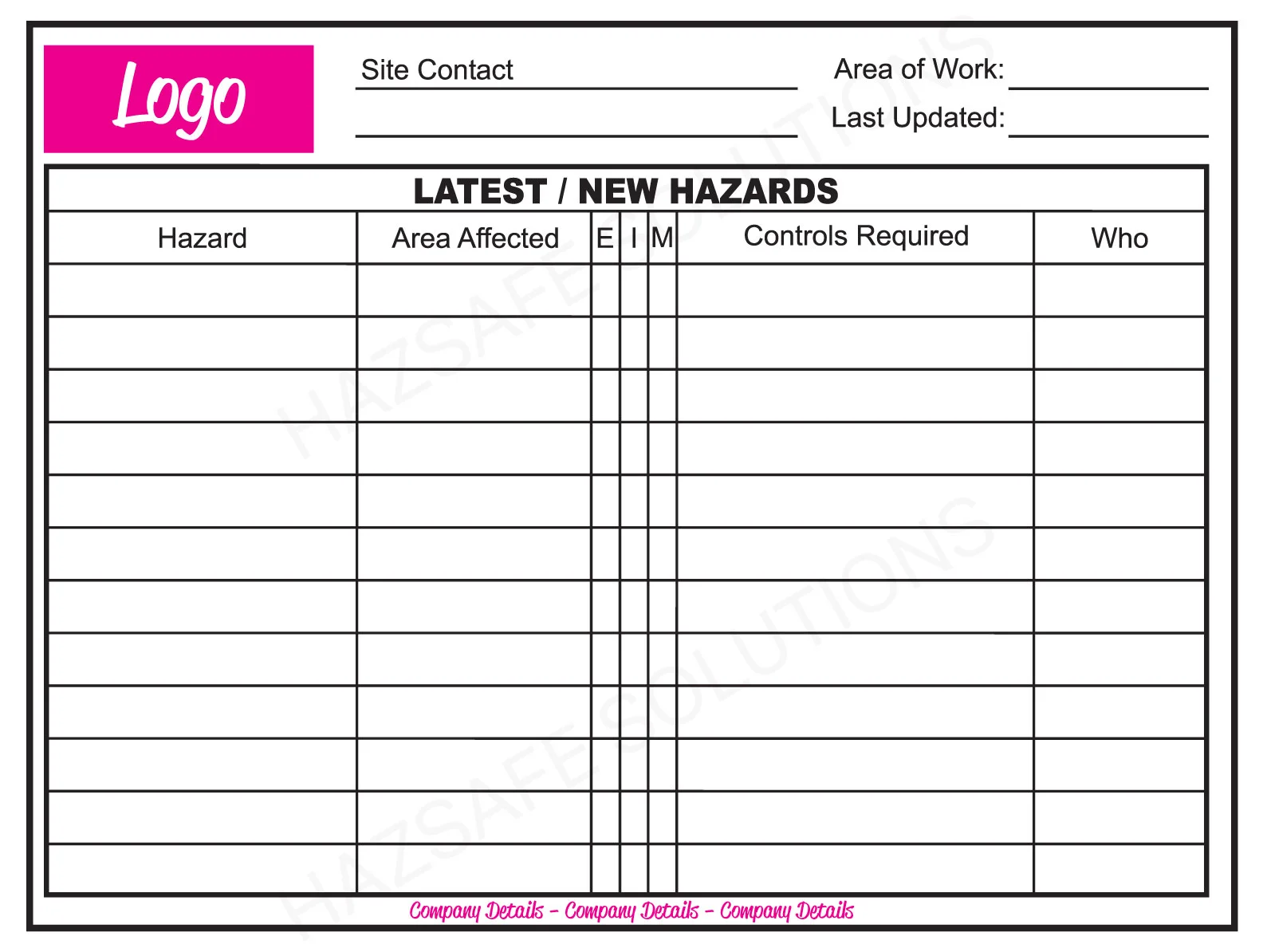 Hazard Identification Boards — Hazsafe
