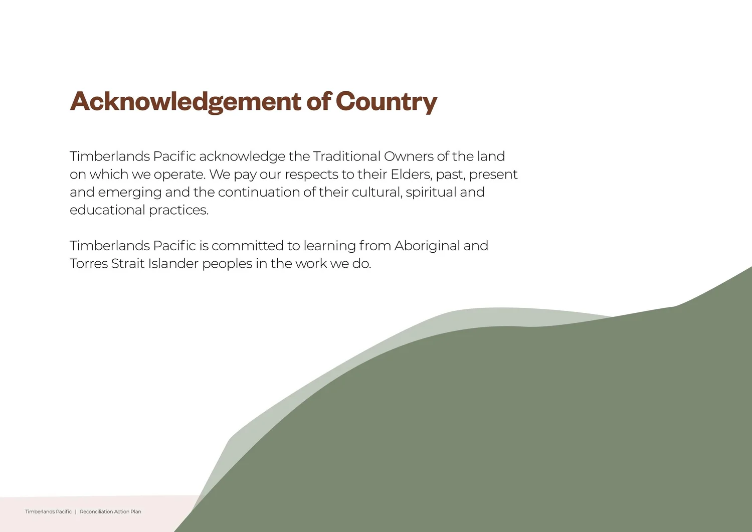 Reconciliation — Timberlands Pacific