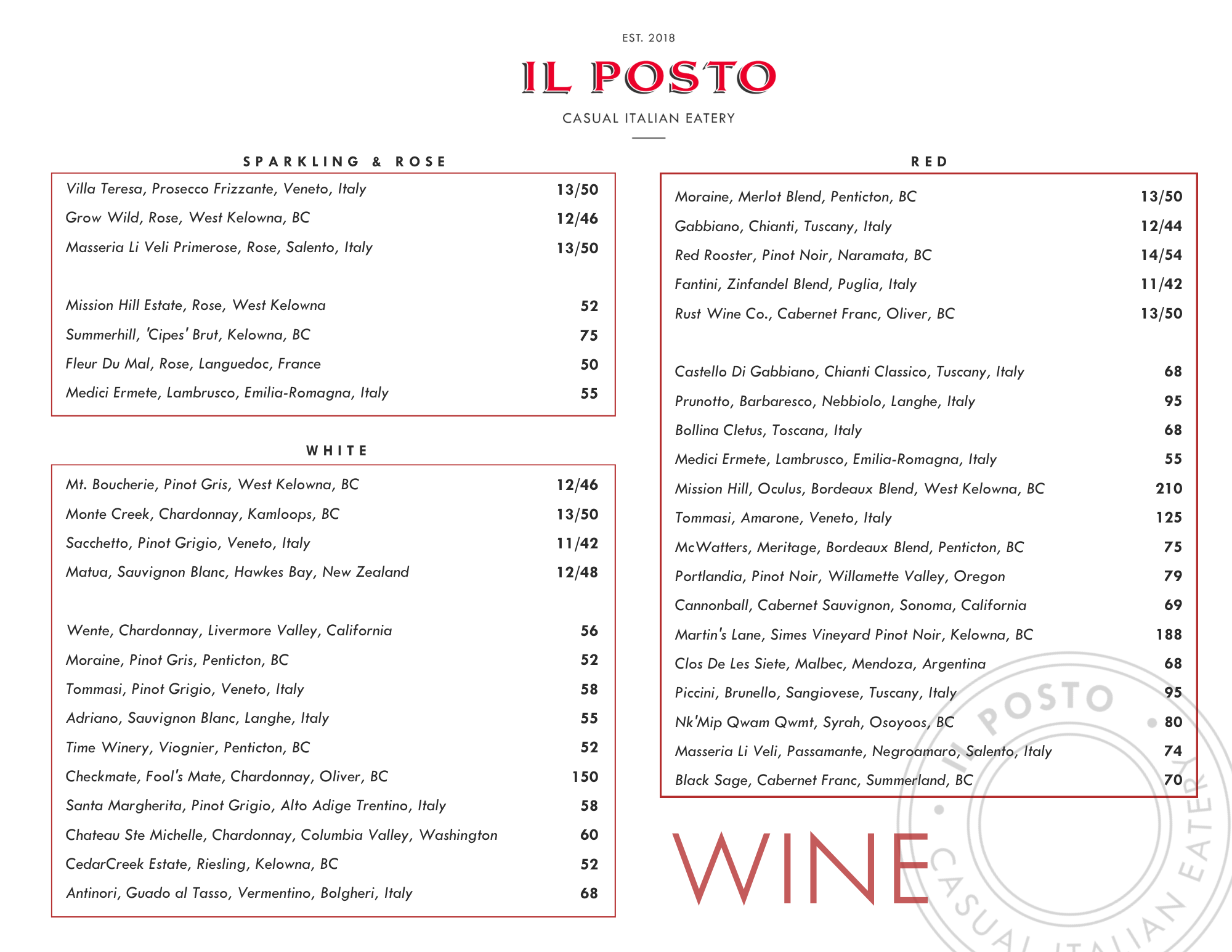 Drinks — Il Posto