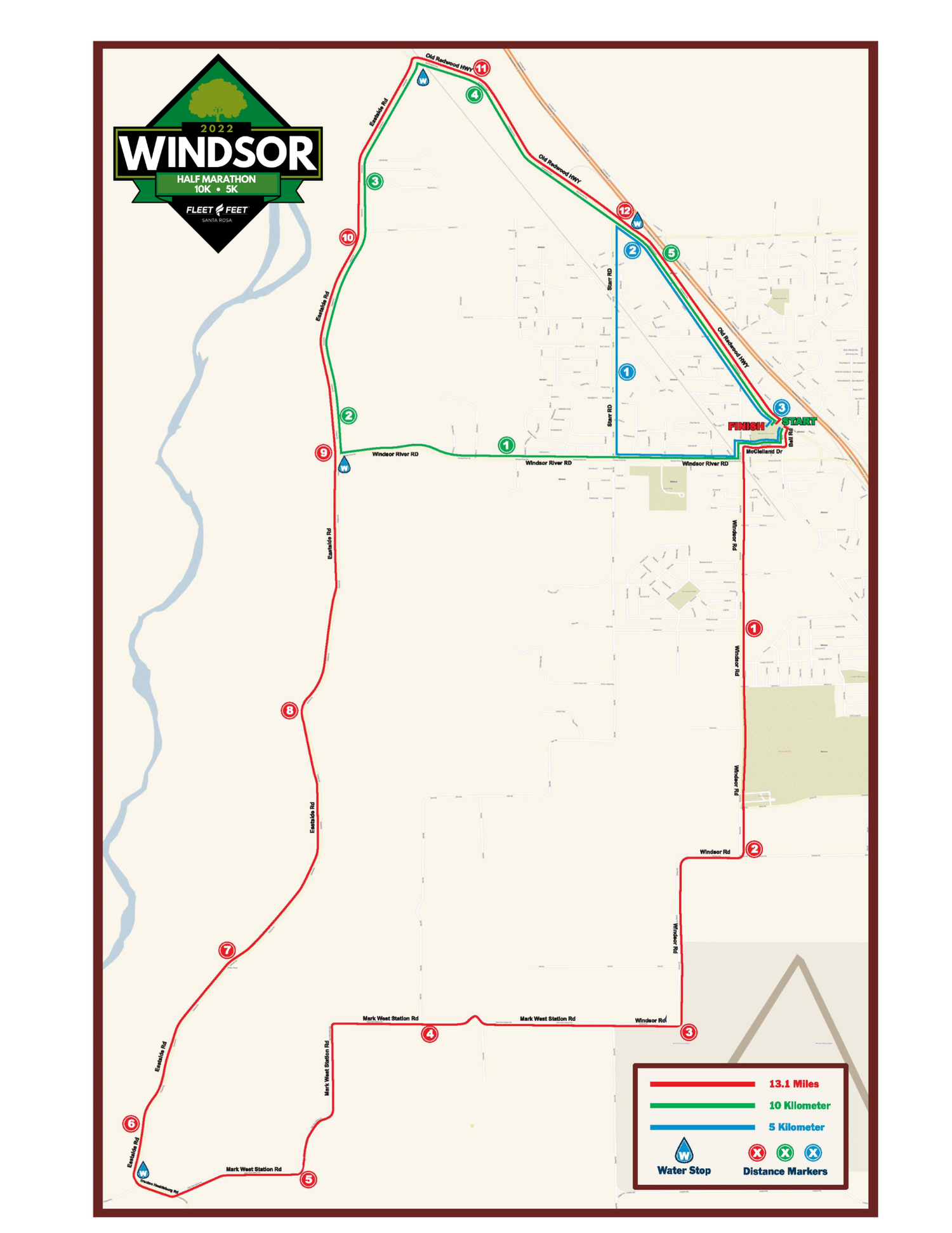 course map — WINDSOR HALF MARATHON 10K • 5K