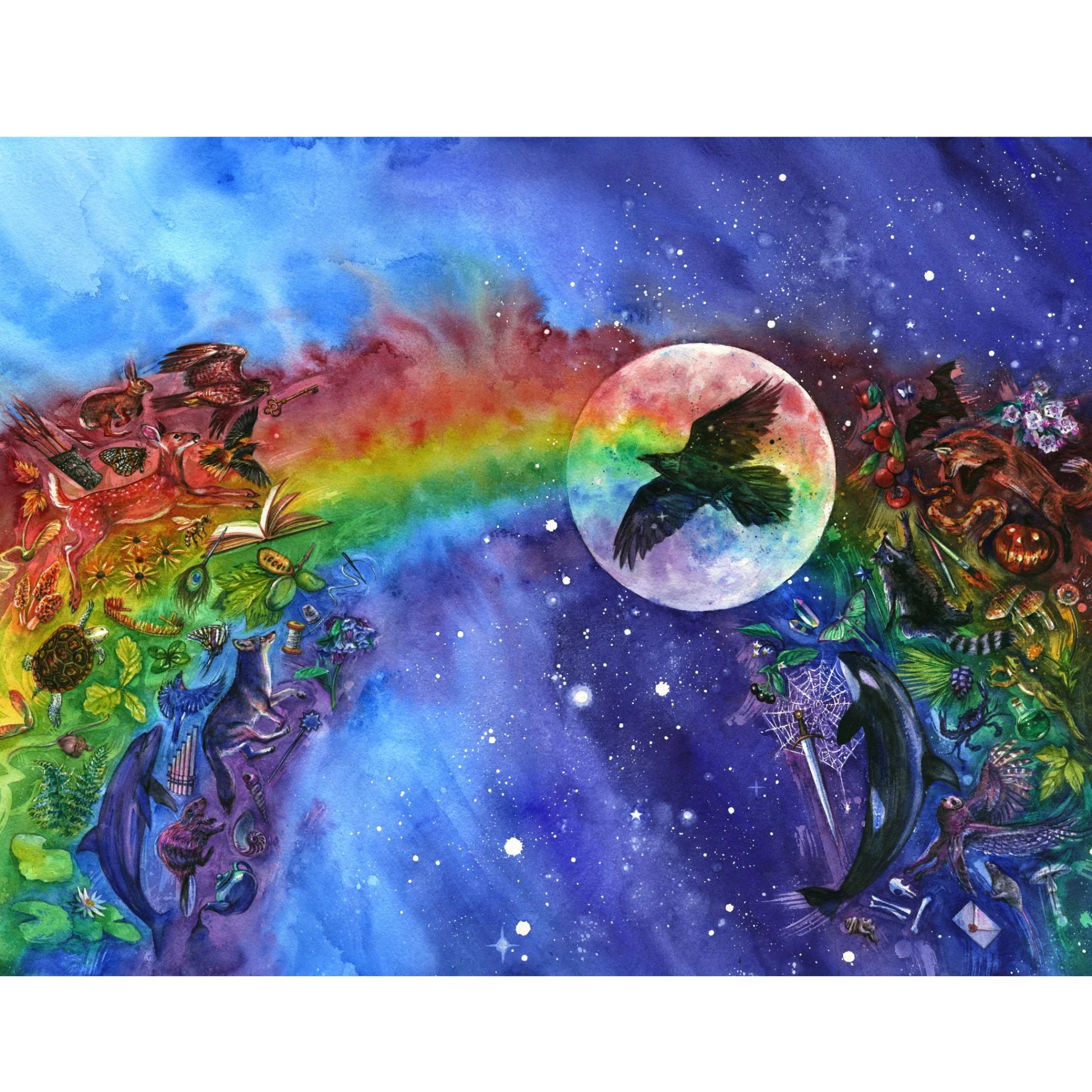 "Raven's Rainbow" Original Watercolor, Baltimore Faerie Faire 2025 ...