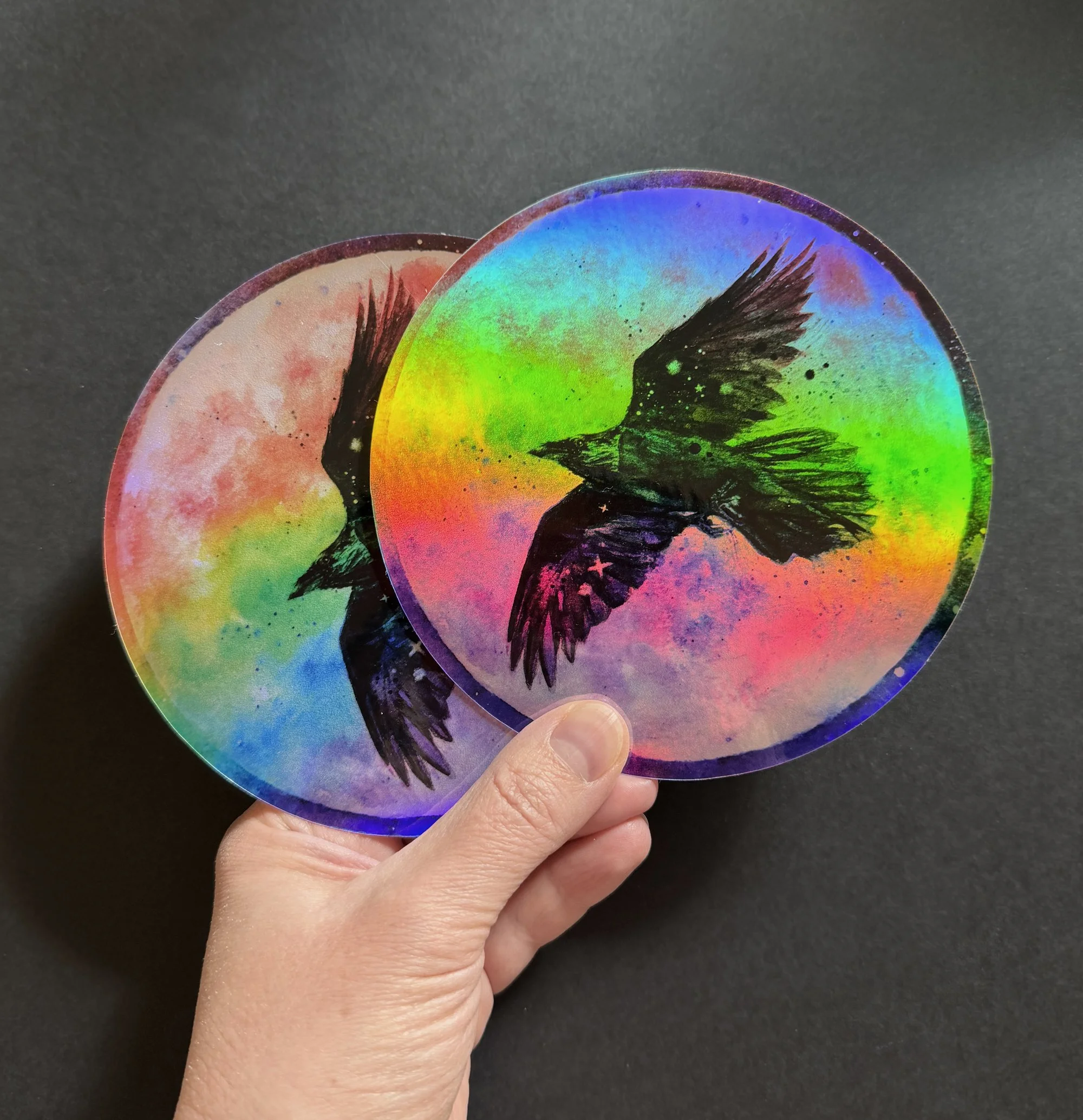 Raven's Rainbow Jumbo Stickers- Two for one! — Joanna Barnum