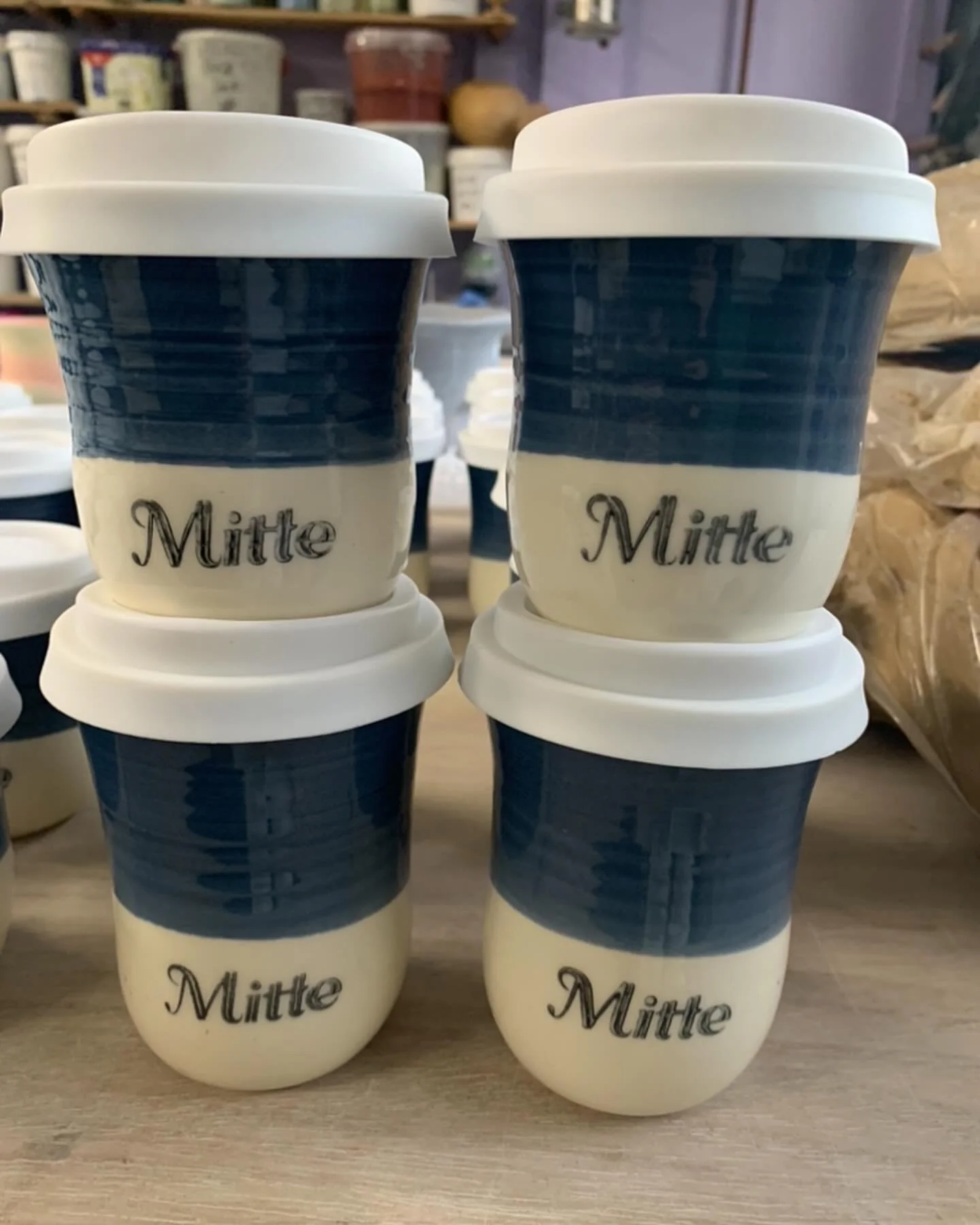 The Ceramic Mill / Handmade Ceramic Keep Cups / Pottery Travel Cups ...