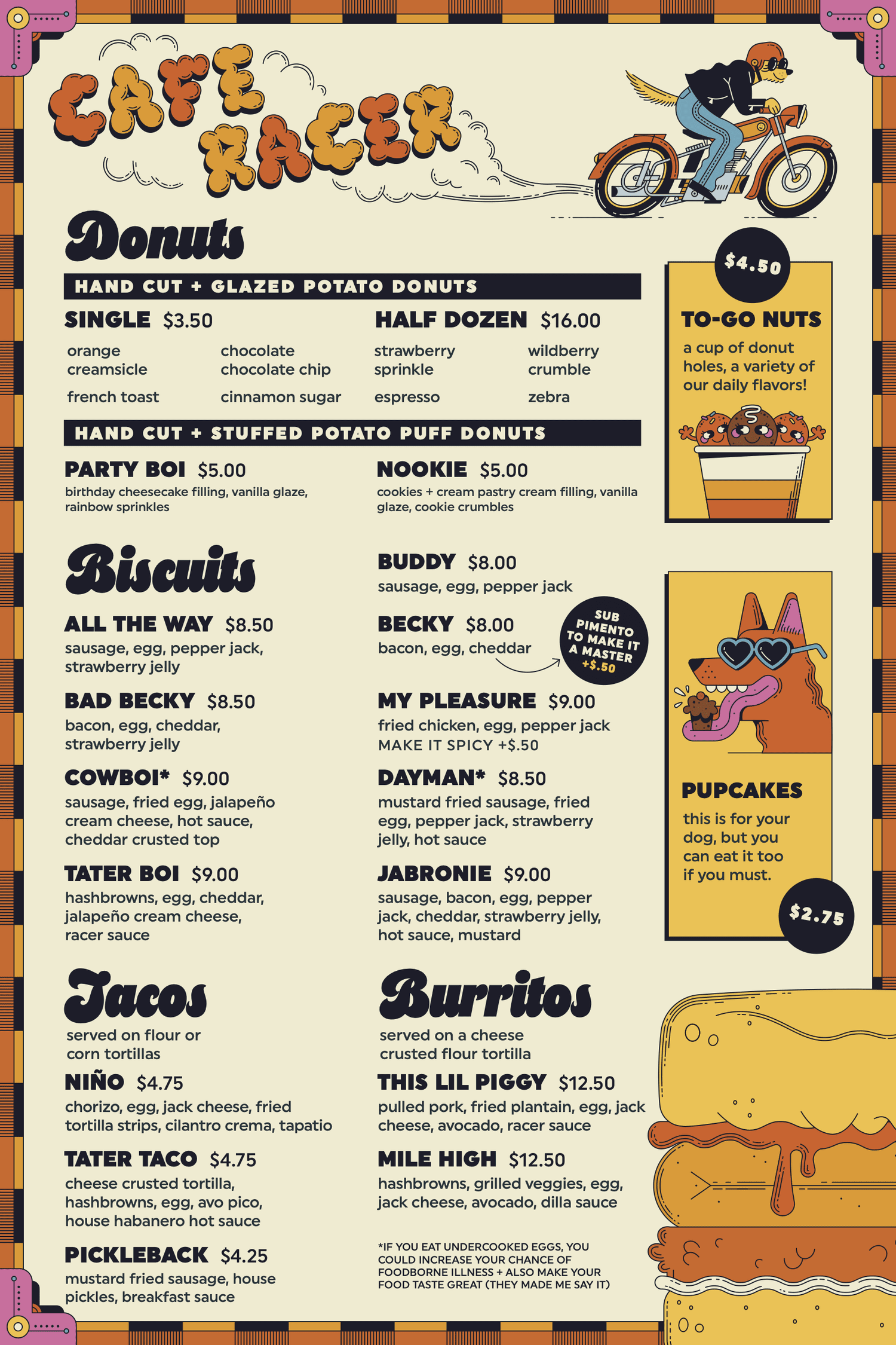 BREAKFAST MENU - OAK + WEST BROAD — Cafe Racer