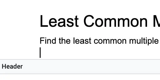 Least Common Multiple Generator