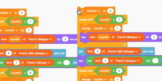 multiple language dialogue in Scratch projects using lists — Digital ...