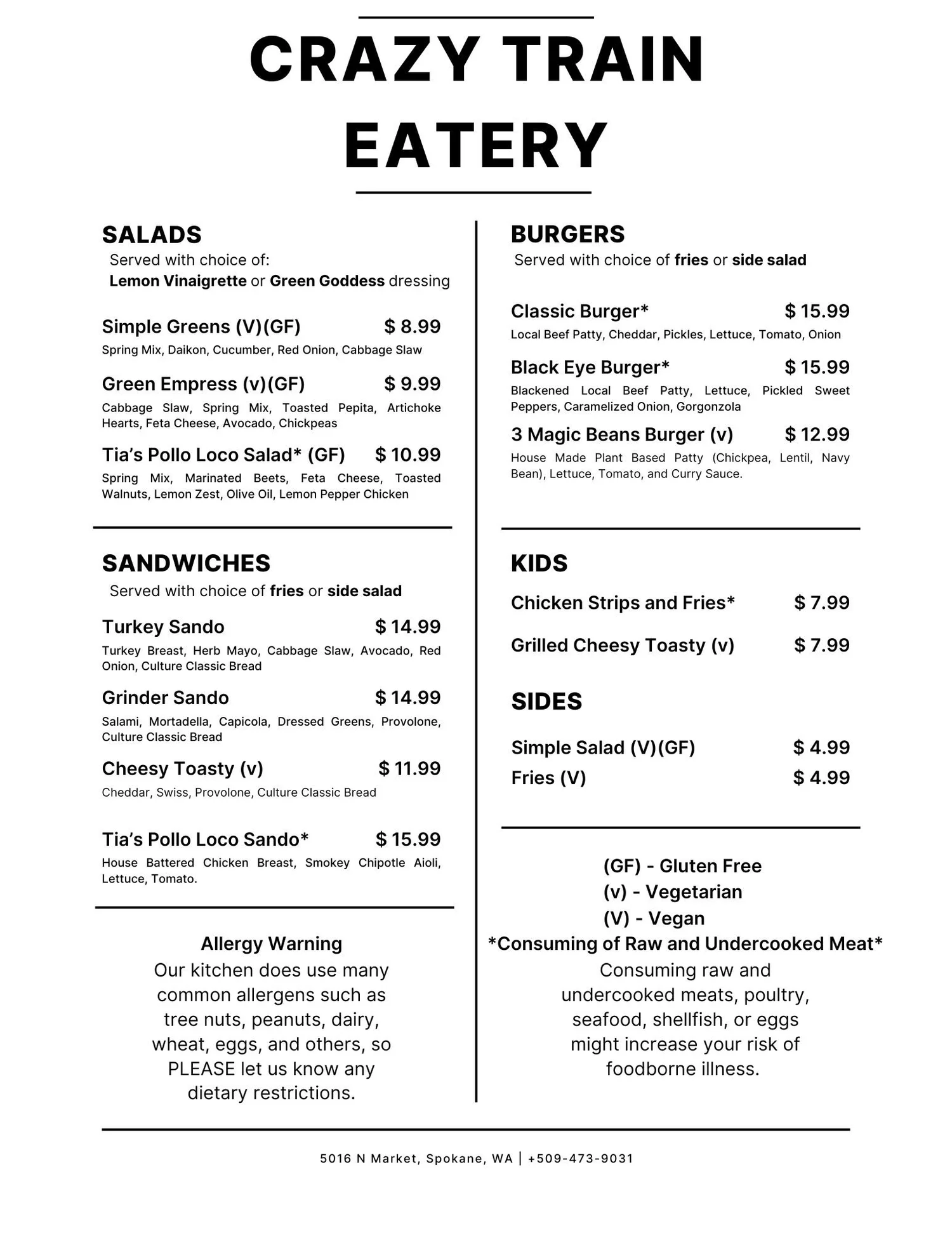 Crazy Train Eatery — The Grain Shed