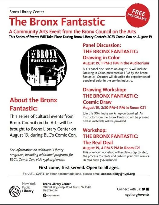 The Bronx Fantastic at Bronx Library Center August 19th! — Cartoonist ...