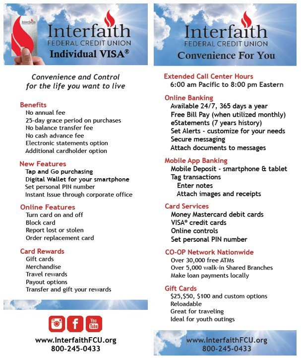 IFCU Services Flyers — Interfaith Federal Credit Union