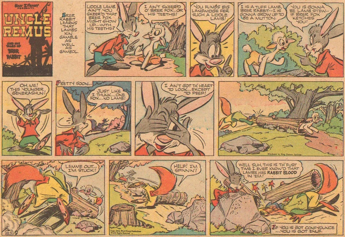 Disney's "Uncle Remus" strips — Hogan's Alley
