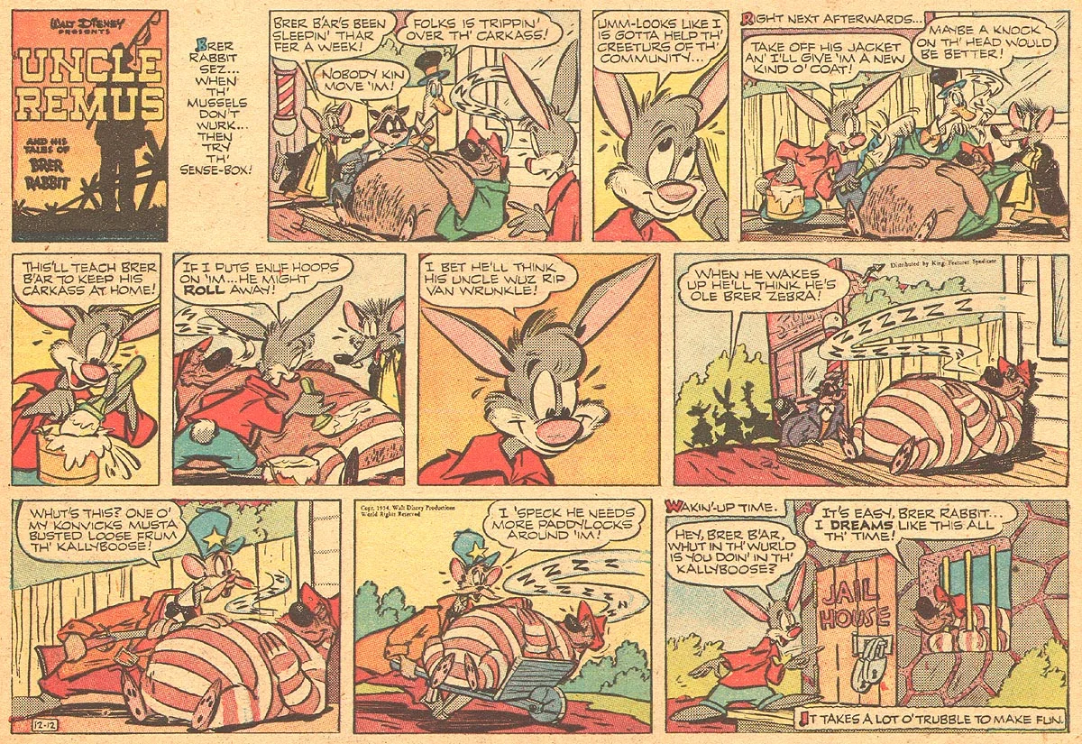 Disney's "Uncle Remus" strips — Hogan's Alley