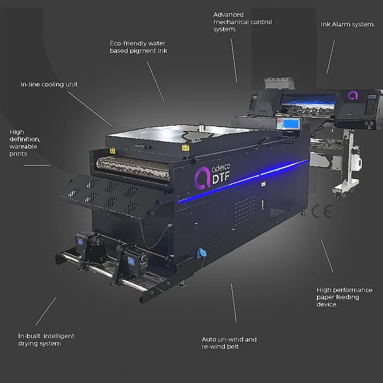 Adelco's New Four-Headed DTF Printer With Its Automatic Re-Circulation Powder And Dryer System ...