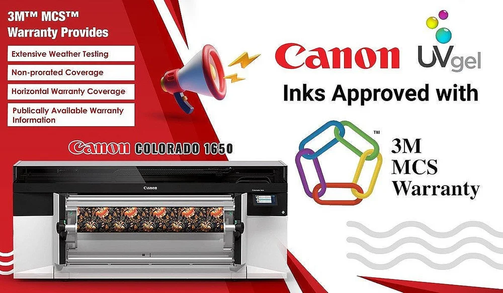 Canon Colorado 1650 UVgel Ink Approved For 3M™ MCS™ Warranty Program ...