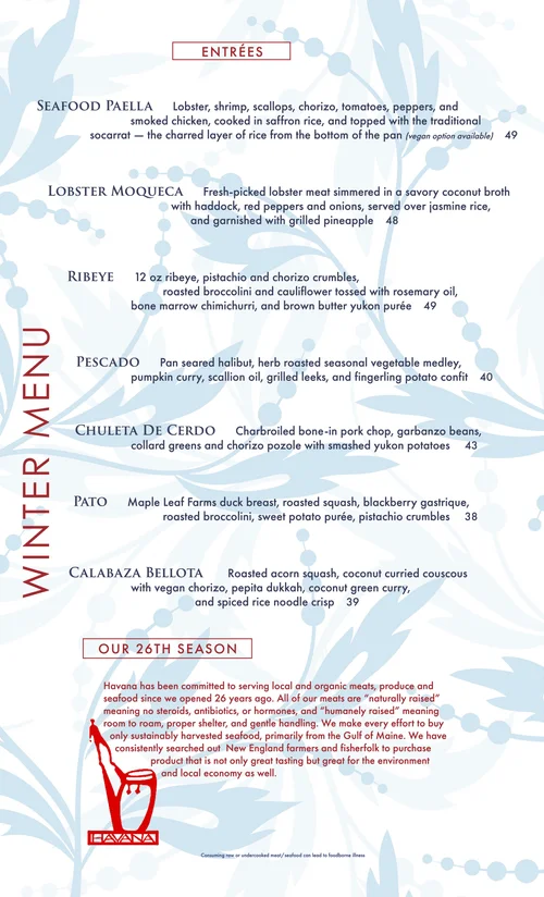 Menu — Havana