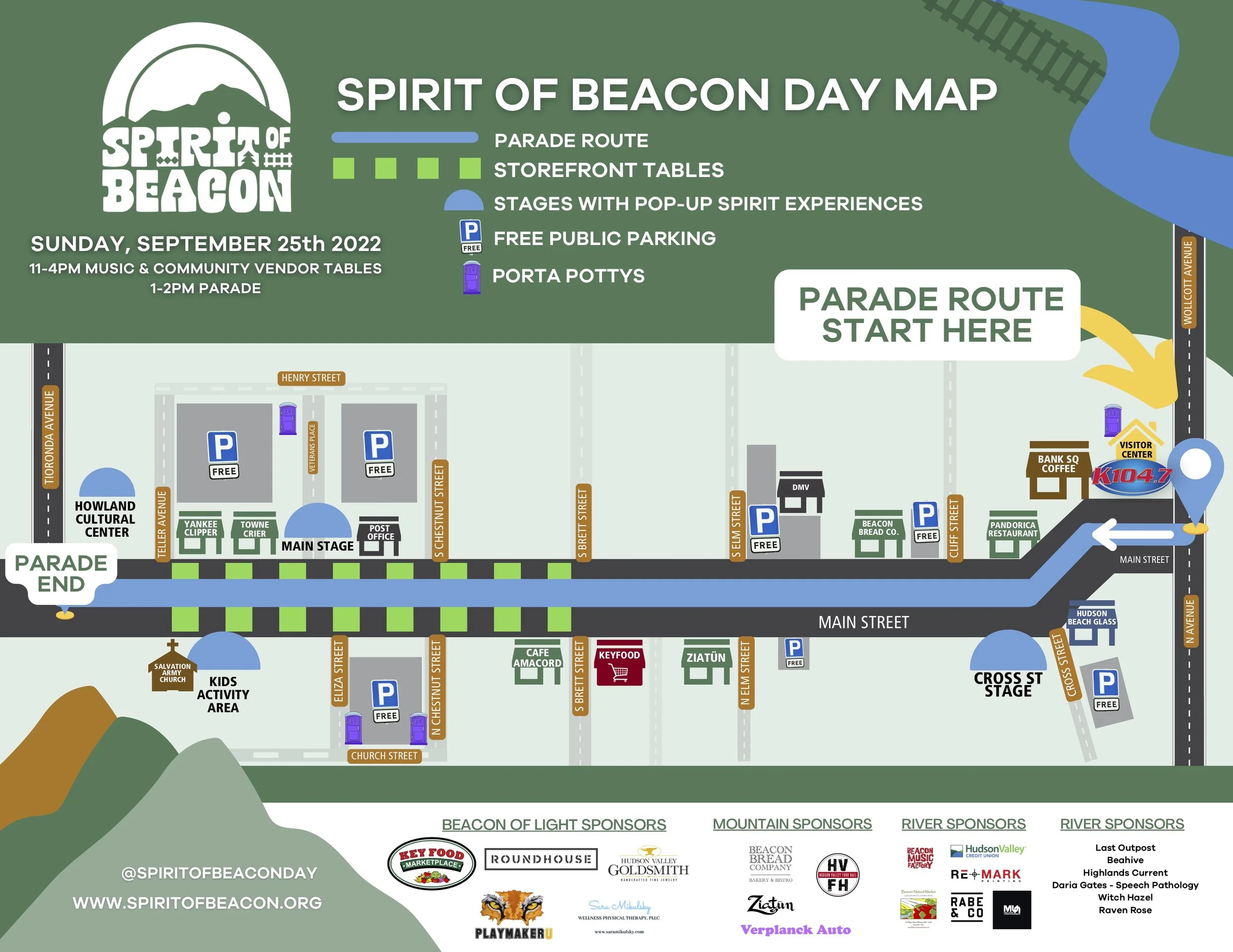 2022 Map Of Main Street Parade and Vendor Tables — Spirit of Beacon Day