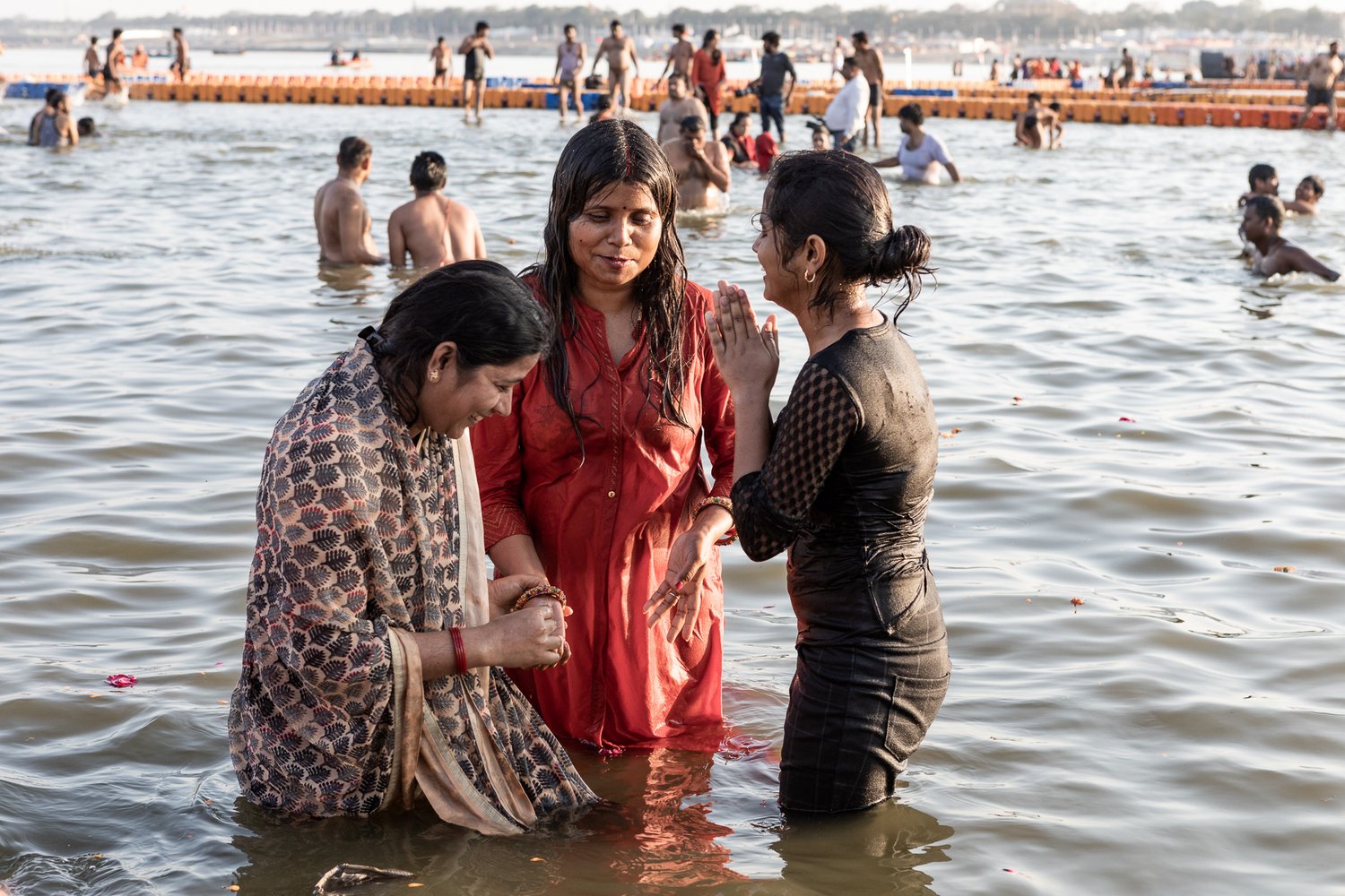 Girls Bathing In Kumbh Mela