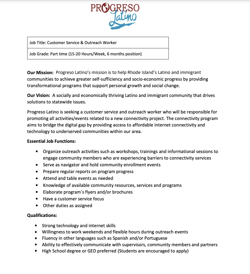 CAREERS — Progreso Latino