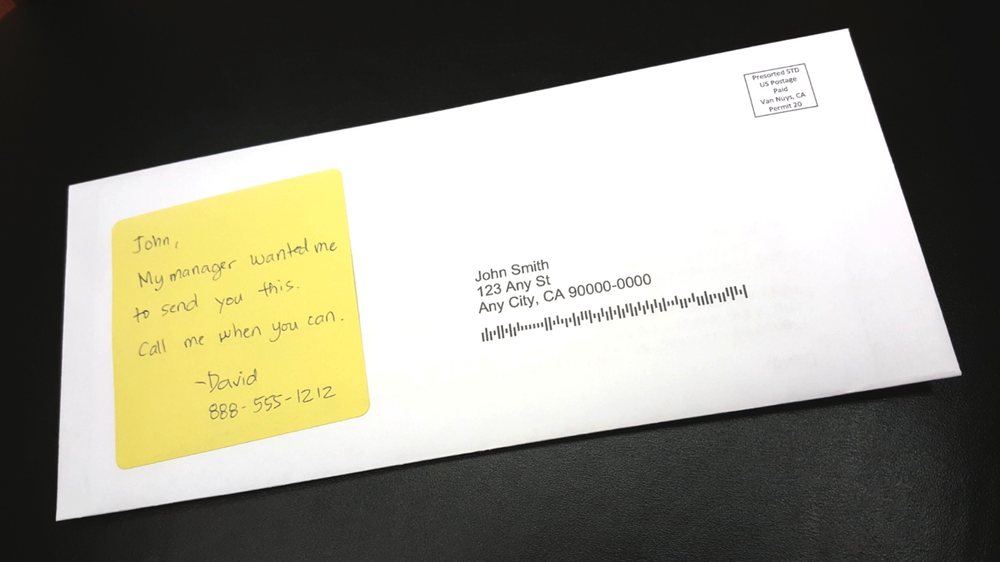 Hand Addressing Mailer Samples — Direct Mail, Fulfillment Services ...