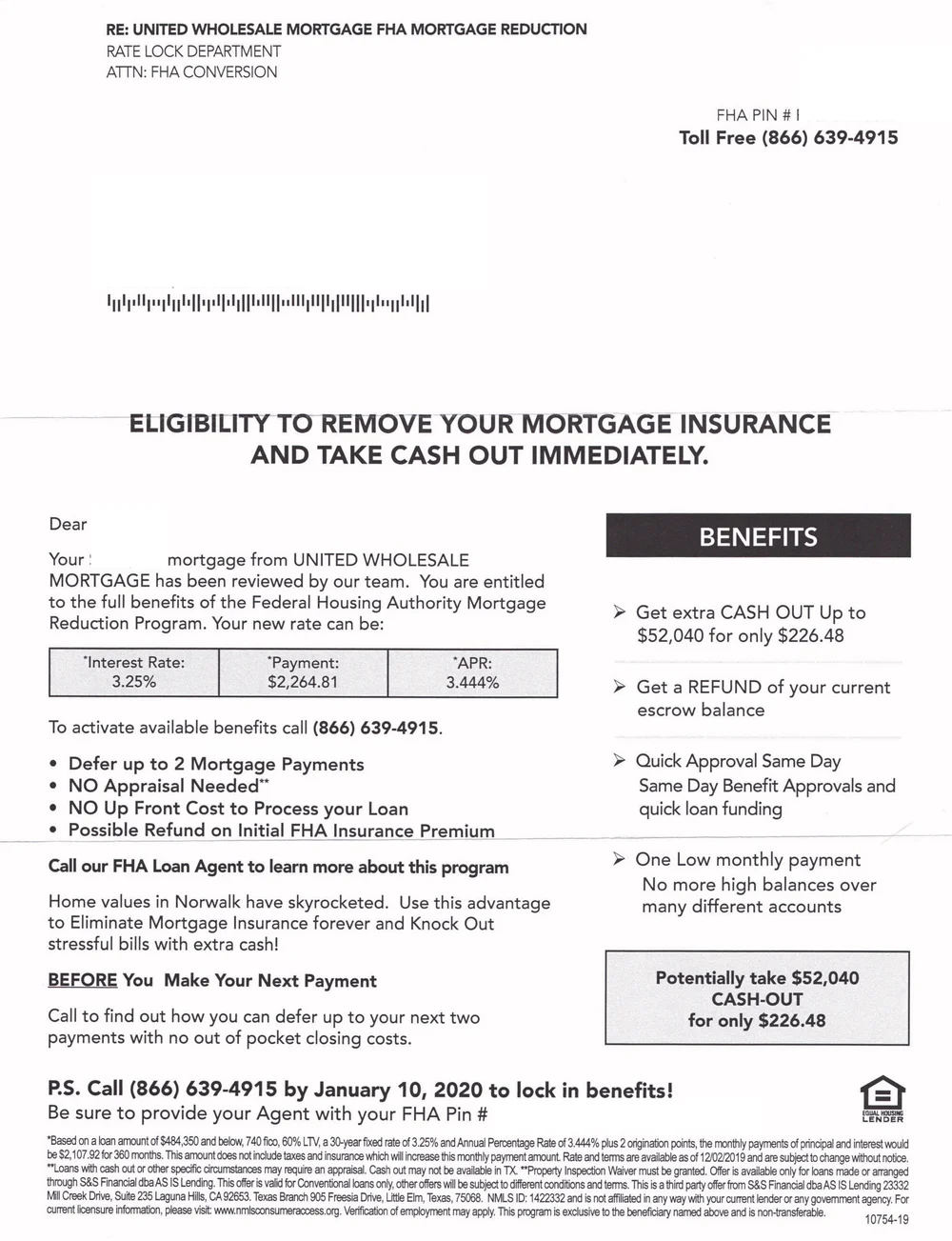 Mortgage Mailing Samples — Direct Mail, Fulfillment Services, Mailing List