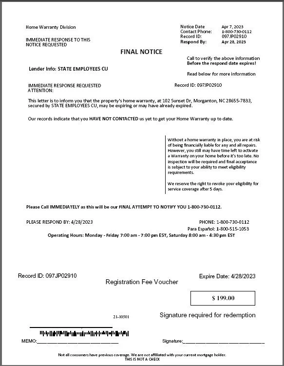 Check Snap Pack Samples — Direct Mail, Fulfillment Services, Mailing List