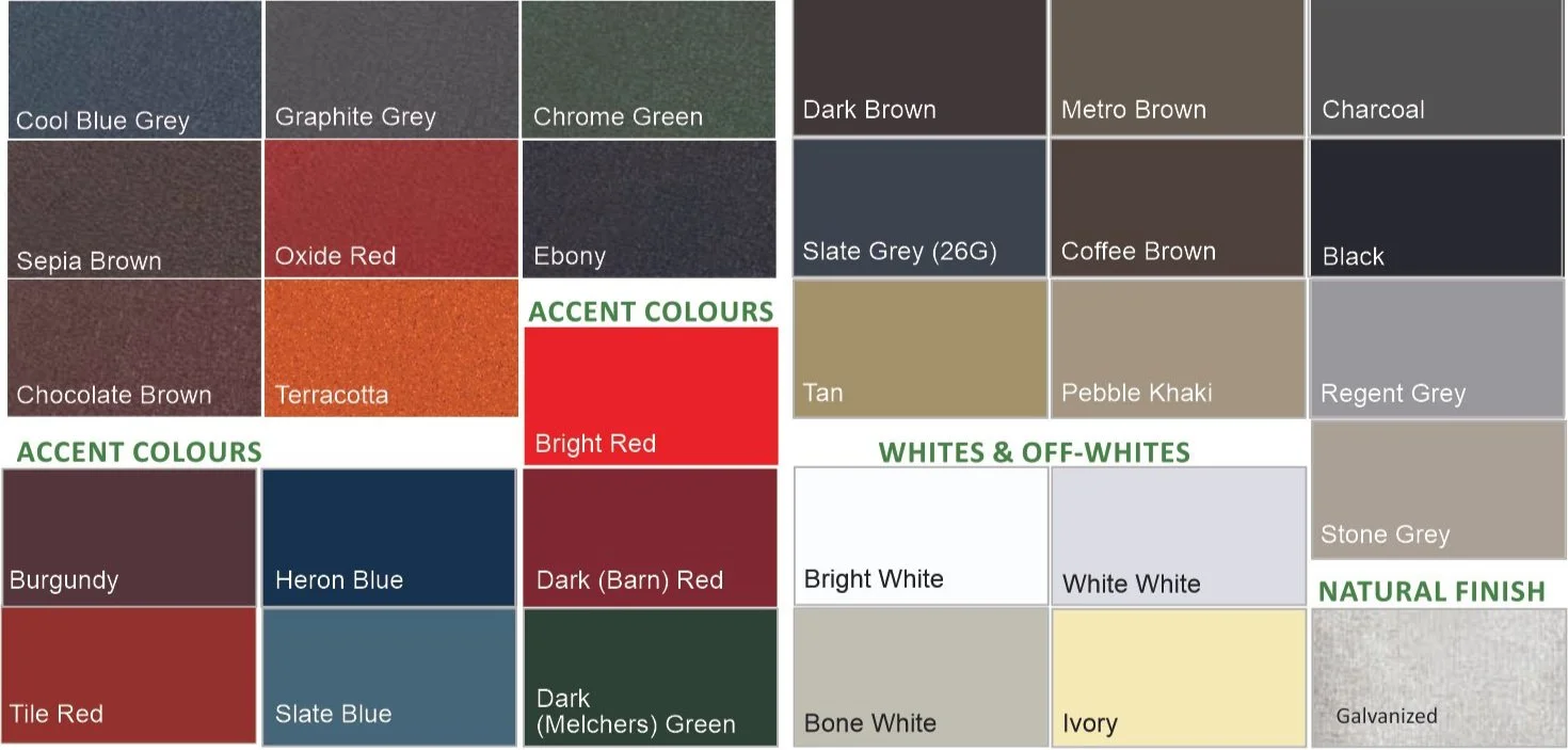 Color Chart — All Star Metals Inc. Quality steel roofing & siding products.