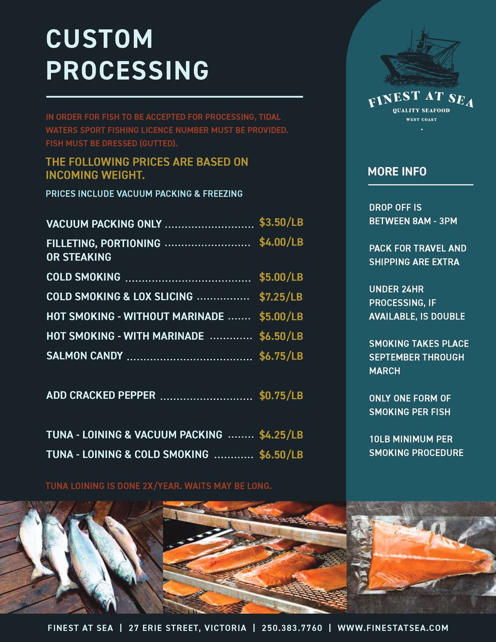 Custom Processing — Finest at Sea Ocean Products Ltd.