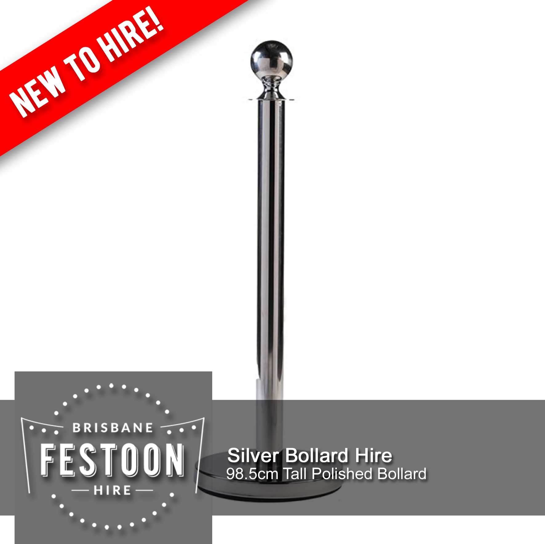 1.5m Red Bollard Rope Hire — Brisbane Festoon Hire