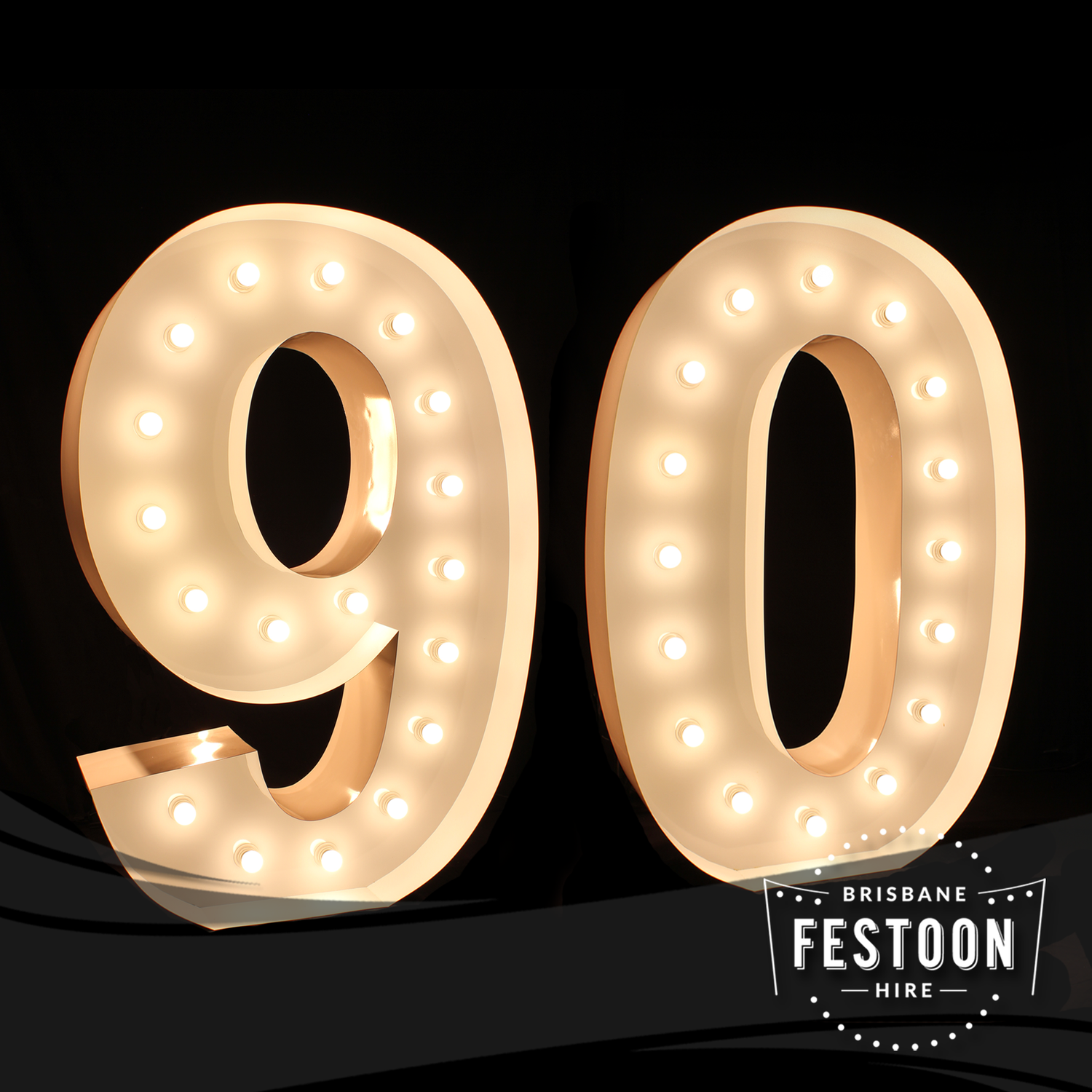 Light Up Number Hire • Brisbane Festoon Hire • The Party Lighting Hire ...