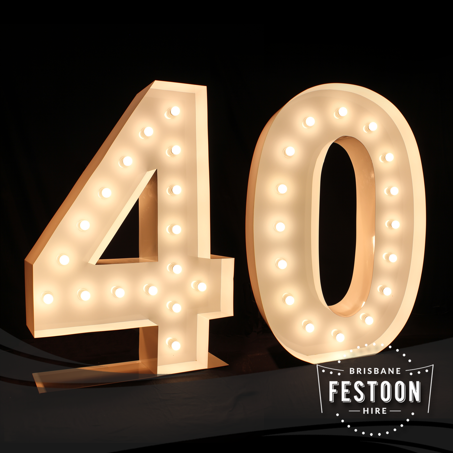 Light Up Number Hire • Brisbane Festoon Hire • The Party Lighting Hire ...