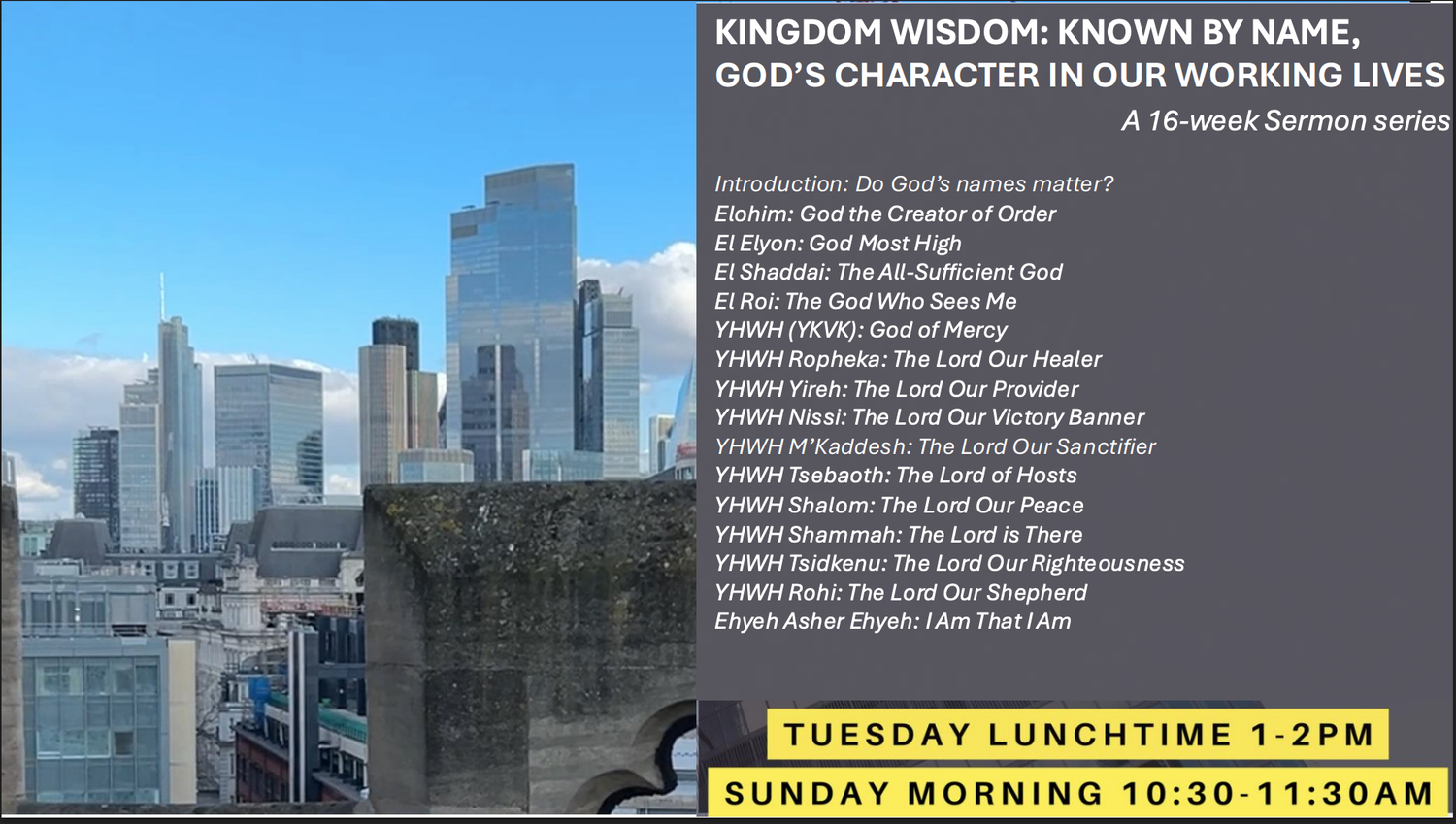 HSL Sunday Service — Holy Sepulchre London