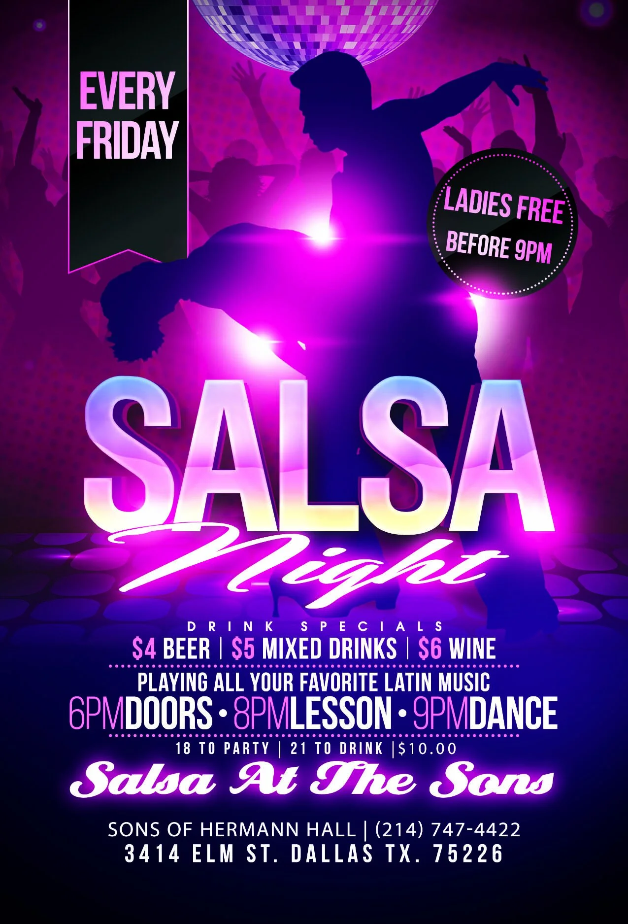 Salsa at the Sons — Sons of Hermann Hall