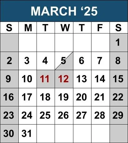 Annual School Calendar — Blue Rock School