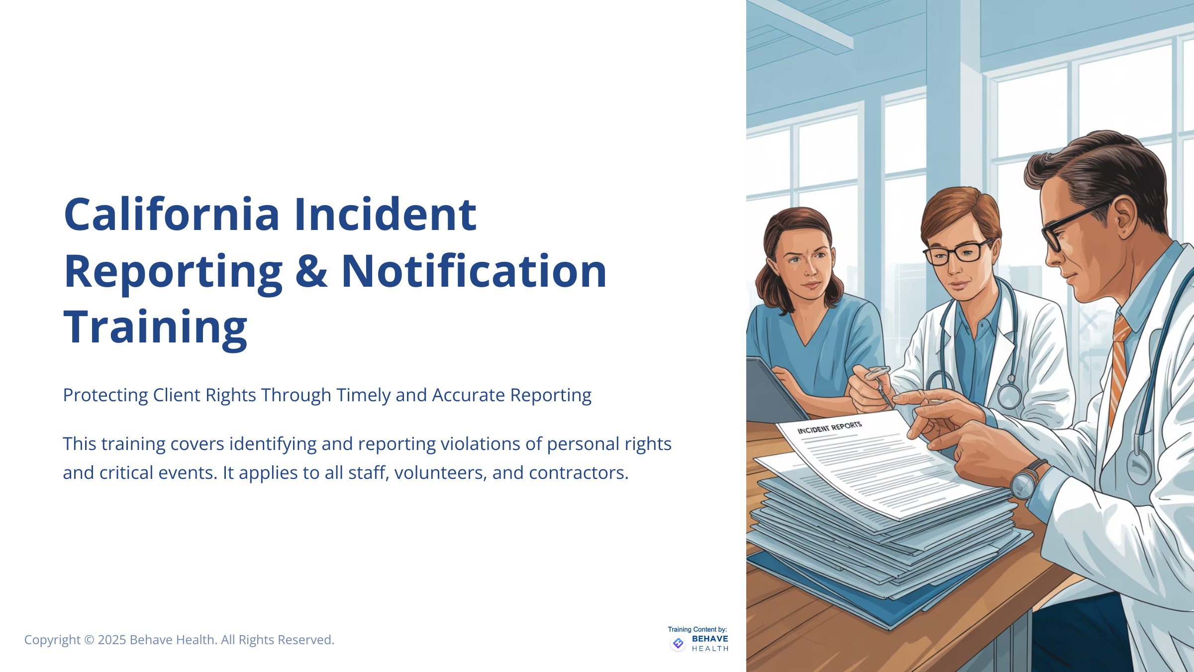 California DHCS Required Training Content — Behavehealth.com