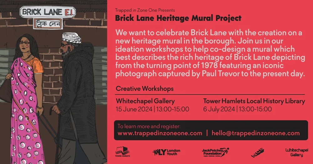 Brick Lane Heritage Mural Project — Trapped in Zone One
