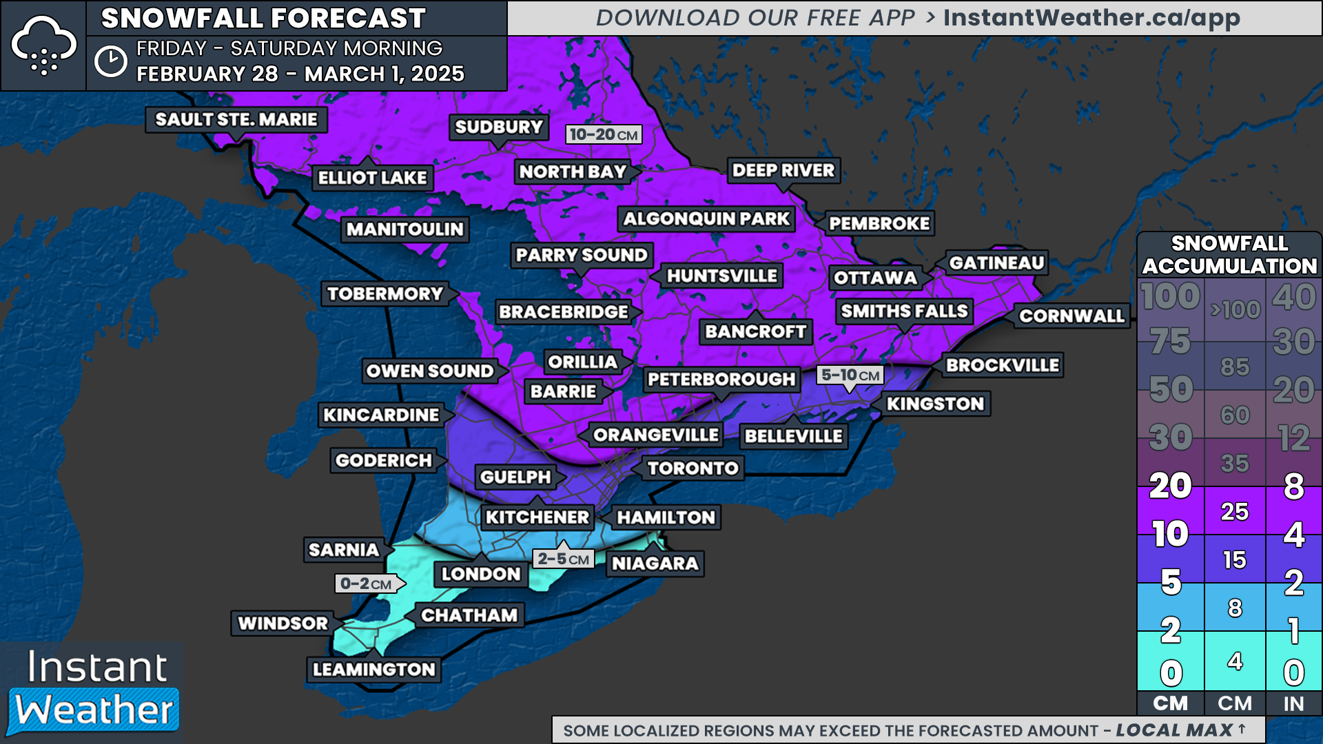 Widespread Snowfall to End the Week Across Southern Ontario on Friday ...