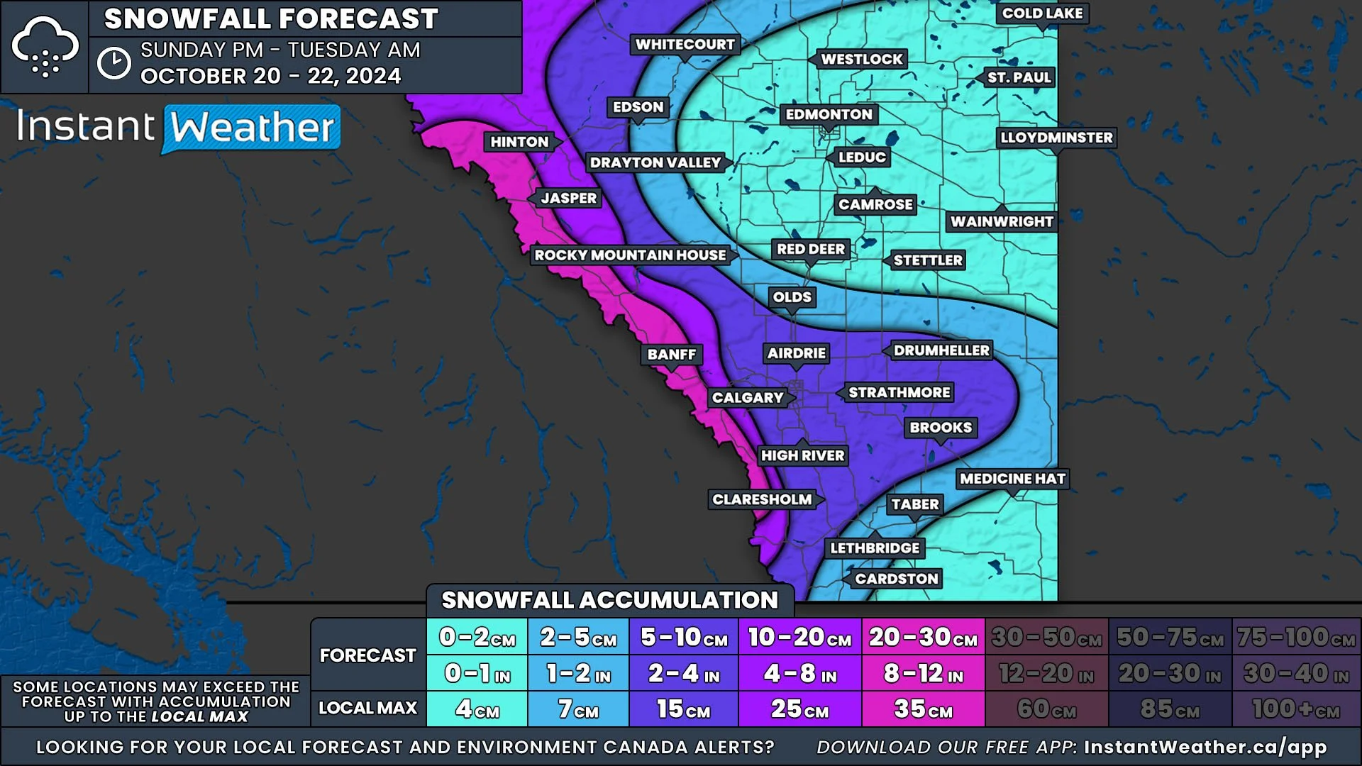 First Significant Snowfall of the Season Expected Across Alberta to ...