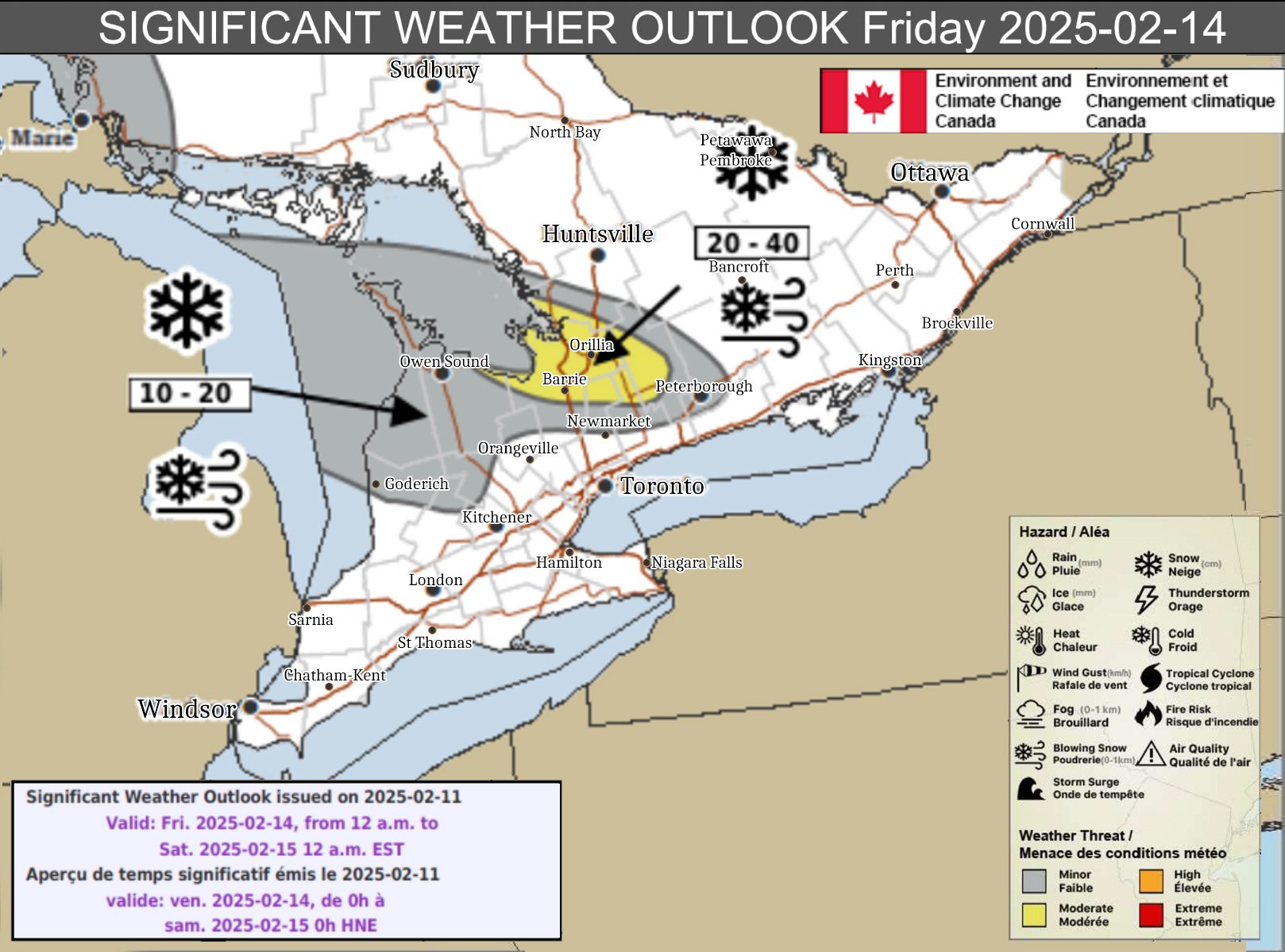 'High' Risk for 30-40 CM of Snow for Ottawa & Parts of Ontario ...